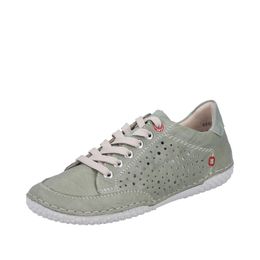 Rieker Damen Sneaker, Gr. 41, gr&uuml;n, Glattleder, unifarben, Schuhe, Schn&uuml;rschuh, Halbschuh, Freizeitschuh mit Perforation