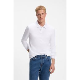 BOSS Orange Herren Poloshirt "Passerby Langarm Regular Fit", wei&szlig;, Gr. XXXL, unifarben, Jersey, Obermaterial: 95% Baumwolle, 5% Elasthan, Shirts,