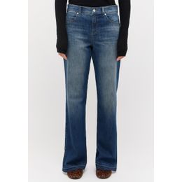 Angels Damen Bootcut-Jeans "LARA BOHO", blau, Gr. 42, Denim/Jeans, Obermaterial: 91% Baumwolle, 6% Polyester, 3% Elasthan, Jeans, mit Schlitz am