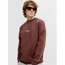 Jack & Jones JACK & JONES Herren Sweatshirt "JJESOHO SWEAT CREW NECK NOOS"bitter chocolate, Gr. M, bedruckt, angeraute Sweatware, Obermaterial: 80% Baumwolle, 20%