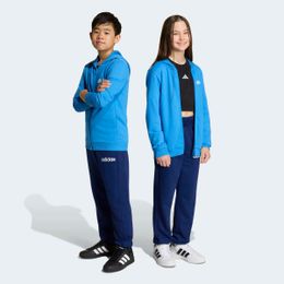 Jungen Trainingsanzug "ESSENTIALS KINDER", blau, Gr. 152, adidas Sportswear, Obermaterial: 52% Baumwolle, 48% Polyester, Sportanz&uuml;ge, zweiteilig, aus