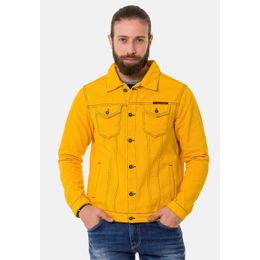 Cipo & Baxx CIPO & BAXX Herren Jeansjacke "CJ289", gelb, Gr. XXL, unifarben, Stoff, 100% Baumwolle, Jacken, mit Knopfleiste