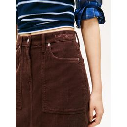 Tommy Jeans Damen Cordrock "TJW CLAIRE UTILITY SKIRT CORD", braun, Gr. 30, unifarben, Cord, Obermaterial: 100% Baumwolle, R&ouml;cke