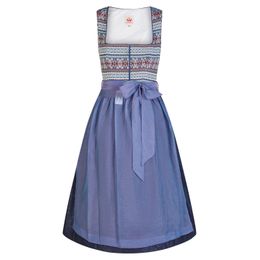 Spieth & Wensky SPIETH & WENSKY Damen Dirndl "Ghiese", blau, festlich, Gr. 42, gebl&uuml;mt, Obermaterial: 100% Polyester PES. Futter: 95% Polyester PES. 5% Baumwolle CO.