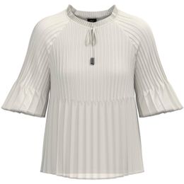 Damen Plisseebluseecru, Gr. 36, s.Oliver BLACK LABEL, unifarben, Web, Obermaterial: 100% Polyester, Blusen, mit Plissee, bedruckte Optik,