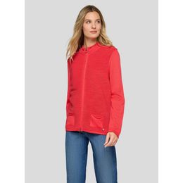 Rabe Damen Strickjacke, rot, Gr. 48, unifarben, Strick, Obermaterial: 60% Baumwolle, 40% Polyacryl, Strickjacken, mit Taschen