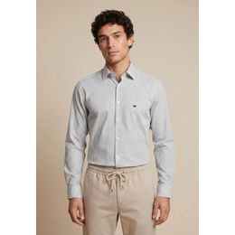 Fynch-Hatton Herren Langarmhemd "Fynch-Hatton Langarmhemd", blau, Gr. XXL, Jersey, Obermaterial: 100% Baumwolle, Hemden, bequeme Passform,