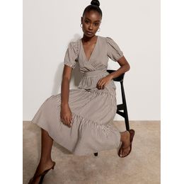 Apricot Damen Wickelkleid "Midikleid", braun, Gr. 38, gemustert, gewebt, Obermaterial: 86% Viskose CV. 14% Nylon NY., Kleider, mit Raffung