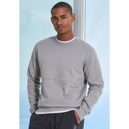 John Devin Herren Sweatshirt "- Pullover mit modischen Teilungsn&auml;hten", Gr. L, grau, angeraute Sweatware, Obermaterial: 60% Baumwolle, 40% Polyester,