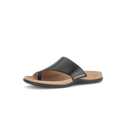 Gabor Damen Zehentrenner, Gr. 40, schwarz, Kalbsleder, Schuhe, Sommerschuh, Schlupfschuh mit modischem Zehenring