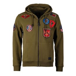 Top Gun Herren Sweatjacke "TG20191057", gr&uuml;n, Gr. XL, Material: 65% Baumwolle .35% Polyester, Sweatjacken