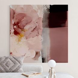 Bilderwelten Akustikbild Abstrakte Blume Rosa
