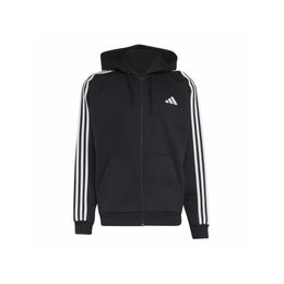 adidas Sportswear Sweatshirt 'Essentials 3-Stripes Fleece Full-Zip' Herren Gr&ouml;&szlig;e XXXL schwarz / wei&szlig;