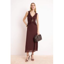 Trendyol Kleid Damen Gr&ouml;&szlig;e 34 braun Sommerkleid
