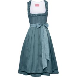 Kr&uuml;ger Dirndl Kr&uuml;ger Madl Midi-Leinendirndl Taubenblau (Gr&ouml;&szlig;e: 46)