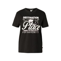 QS T-Shirt Damen Gr&ouml;&szlig;e M beige / pastellpink / schwarz