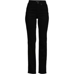 LANDS' END Farbige Straight Fit Jeans High Waist in Plus-Gr&ouml;&szlig;e, Damen, size: plus, Schwarz, Elasthan/Baumwoll-Mischung/Polyester-Mischung, by Lands' End