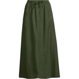 LANDS' END Leinen-Midirock f&uuml;r Damen, Damen, size: regular, Wei&szlig;, Leinen, by Lands' End