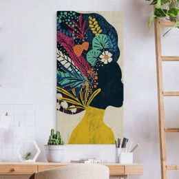 Bilderwelten Akustikbild Frau mit Blumenafro