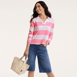 LANDS' END Starfish Knit Denim Bermuda-Shorts 30 cm, Damen, size: regular, Blau, Baumwoll-Mischung/Polyester-Mischung, by Lands' End