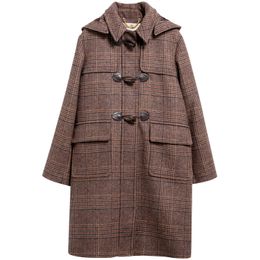 Barbour Dufflecoat Melody Check Wool Prince of Wales/Ganache (Gr&ouml;&szlig;e: 14)