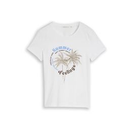 Tom Tailor Denim T-Shirt Damen Gr&ouml;&szlig;e S hellblau / schlammfarben / stone / wei&szlig;