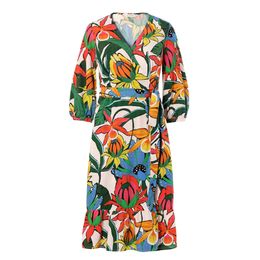 TATUUM Kleid 'Estimi' Damen Gr&ouml;&szlig;e 34 gelb / gr&uuml;n / rot / offwhite Sommerkleid