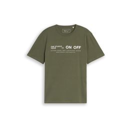 Tom Tailor Denim T-Shirt Herren Gr&ouml;&szlig;e M oliv / wei&szlig;