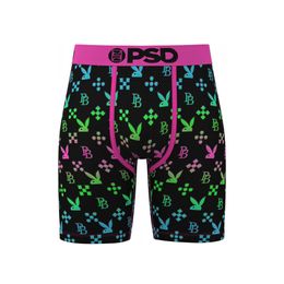 PSD Boxershorts 'Pleyboy Emblem' Herren Gr&ouml;&szlig;e S hellblau / neongr&uuml;n / pink / schwarz