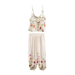 B By Ted Baker Pyjama Damen Gr&ouml;&szlig;e 4XL creme / gr&uuml;n / lila / orange Sommerkleid