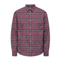 Only & Sons Only & Sons Button Up Shirt 'ONSKIM' male size XXL Wine red / Black / White
