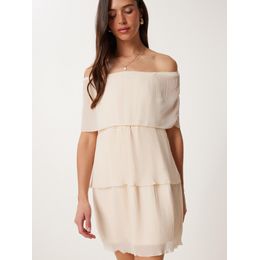 Happiness İstanbul Kleid Damen Gr&ouml;&szlig;e 34 creme Sommerkleid