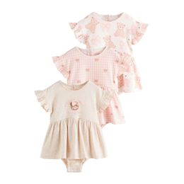 next Strampler M&auml;dchen Gr&ouml;&szlig;e 50 hellbeige / cappuccino / rosa / wei&szlig;