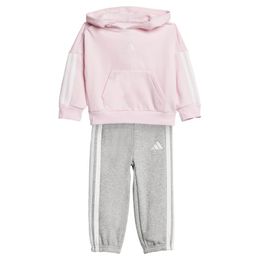 adidas Sportswear Trainingsanzug 'Essentials' Jungen Gr&ouml;&szlig;e 98 graumeliert / rosa