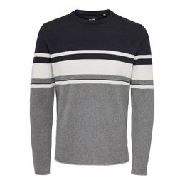 Only & Sons Only & Sons Sweater 'Niguel' male size XS Night blue / Grey / White