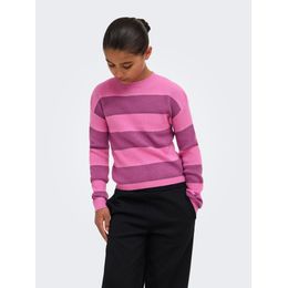 Only Girls Pullover 'KOGFRANCA' M&auml;dchen Gr&ouml;&szlig;e 122/128 dunkellila / hellpink
