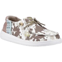 HEYDUDE Wendy Disco Kuh Baumwolle Damen Tan Loafers