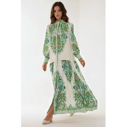 Bedrucktes Maxi-Kleid mit langen &Auml;rmeln