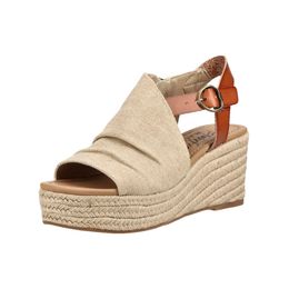 Blowfish Damen Keilsandalette "Blowfish Sandalen Textil", Gr. 41, beige, Textil, Schuhe