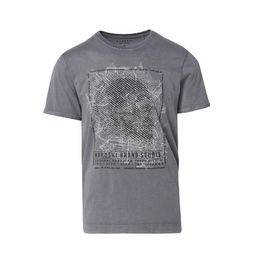Koroshi T-Shirt Herren Gr&ouml;&szlig;e L grau / schwarz / wei&szlig;