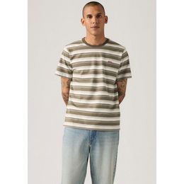 Levi's LEVI'S Herren T-Shirt, beige, Gr. M, Jersey, Obermaterial: 100% Baumwolle, Shirts, mit Streifenmuster