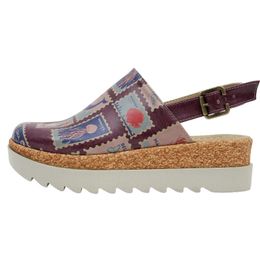 DOGO Damen Clog "Akita Spaces And Places Damen Sandalen", Gr. 36, bunt, Lederimitat, Schuhe, Handgefertigt