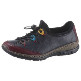 Rieker Damen Slip-On Sneaker, Gr. 40, bunt, Lederimitat, Textil, kontrastfarbene Details, Schuhe, Slipper, Schlupfschuh mit sportlichem