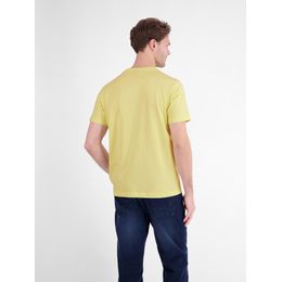 Lerros Herren T-Shirt "Sportliches T-Shirt aus Baumwolle mit coolem Slogan-Print", gelb, Gr. XL, 100% Baumwolle, Shirts