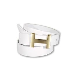 Silbergift Damen Koppelg&uuml;rtel "Koppelg&uuml;rtel mit goldener Designschlie&szlig;e", wei&szlig;, Gr. 80, Rindsleder, G&uuml;rtel