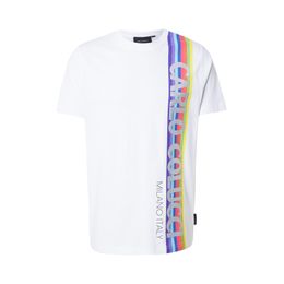 Carlo Colucci T-Shirt Herren Gr&ouml;&szlig;e XL violettblau / pitaya / silber / wei&szlig;