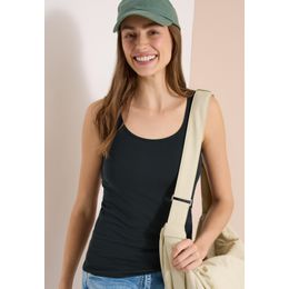 Cecil Damen Tr&auml;gertop, schwarz, Gr. M, unifarben, Web, 100% Baumwolle, Tops, aus reiner Baumwolle