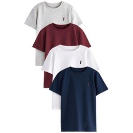 next T-Shirt Jungen Gr&ouml;&szlig;e 158 navy / graumeliert / burgunder / wei&szlig;