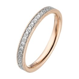 Jobo Damen Diamantring "Ring Ros&eacute;goldring", 56, SI = kleine Einschl&uuml;sse, Diamanten Ros&eacute;gold 585, rosa, Diamanten, Ros&eacute;gold 585, Fingerringe, 585