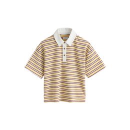 next Poloshirt M&auml;dchen Gr&ouml;&szlig;e 158 braun / gelb / wei&szlig;
